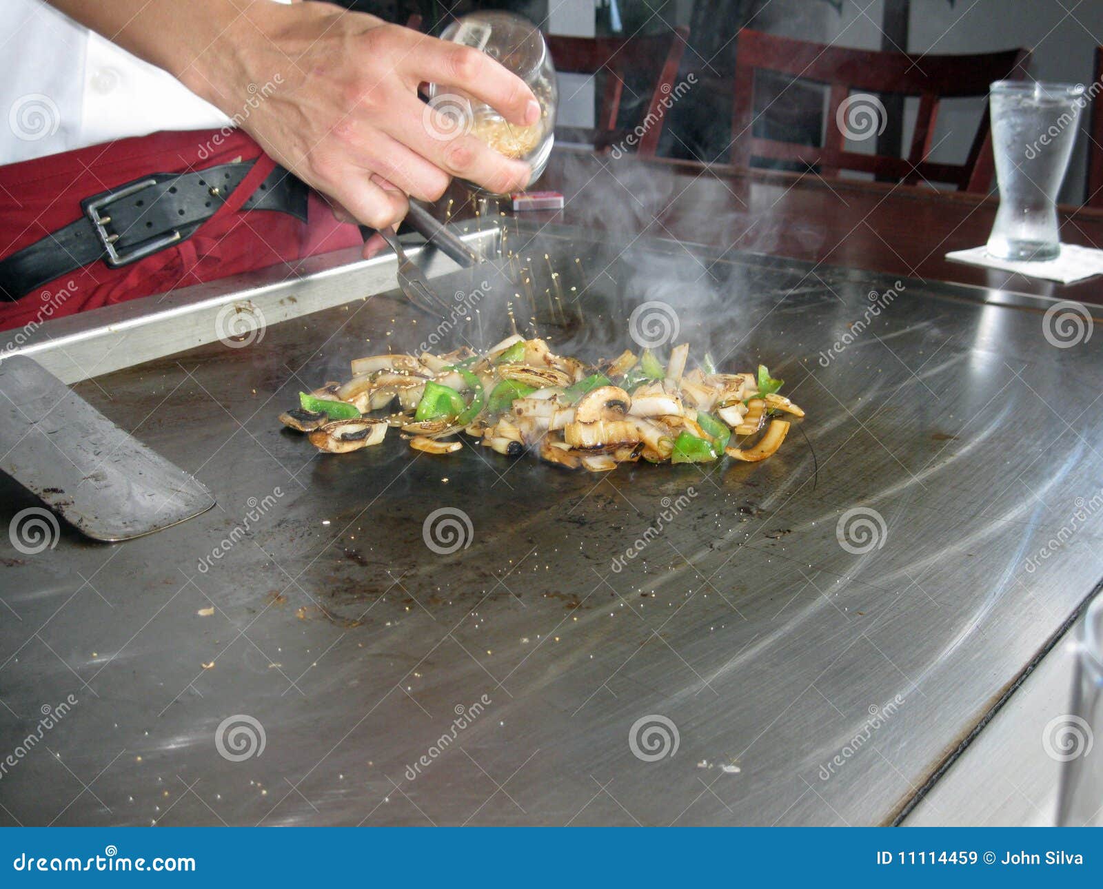 Teppanyaki Style Cooking stock image. Image of food, cuisine - 11114459