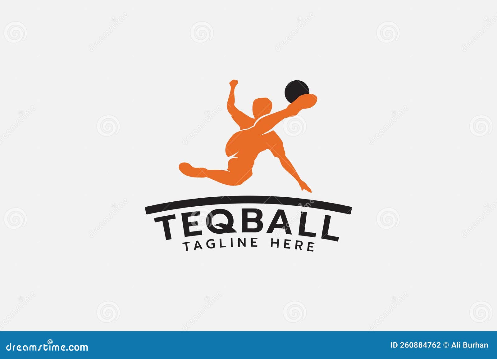 Teqball Logo with Silhouette of a Man Playing Teqball Version 5 Stock ...