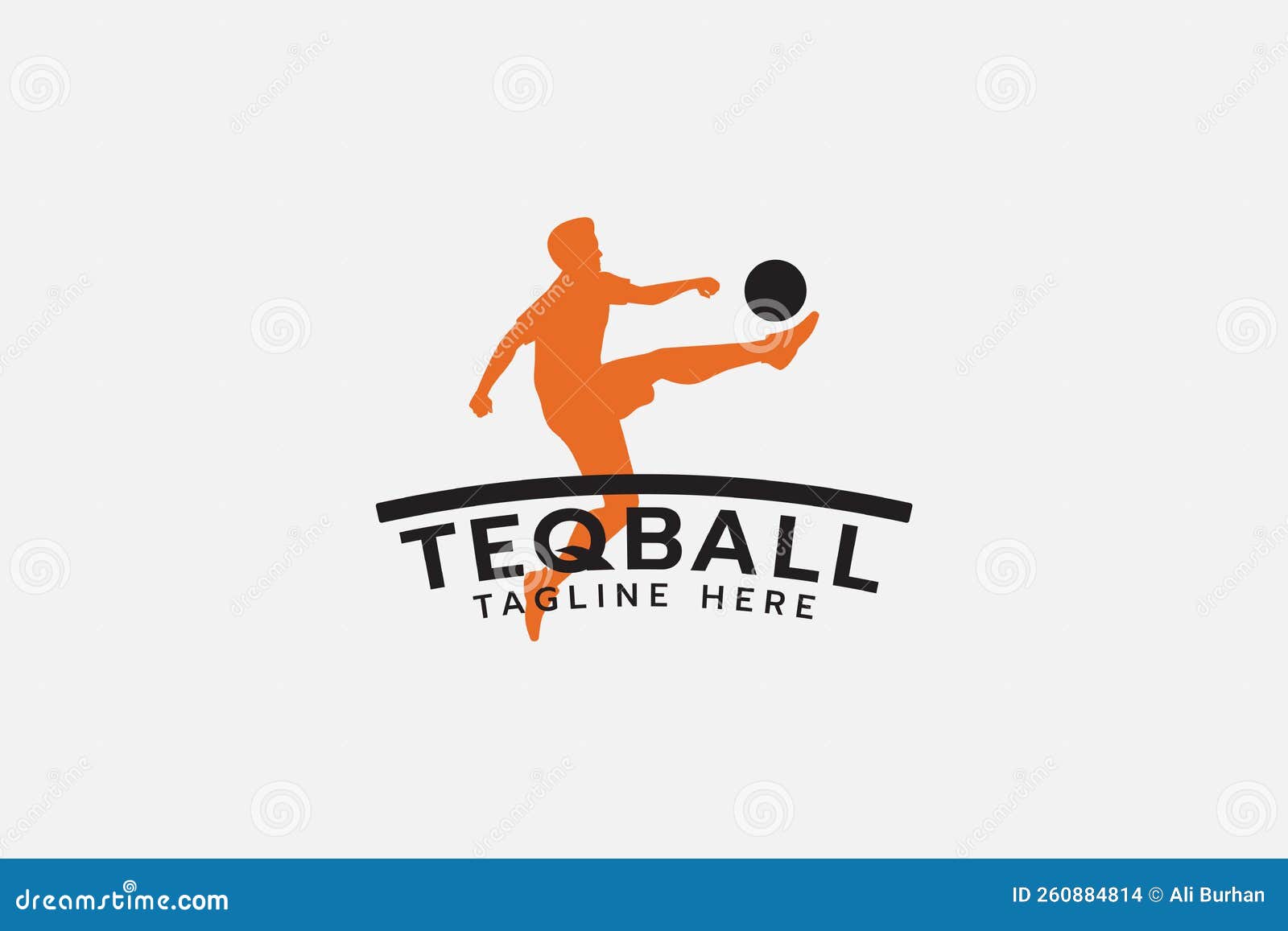 Teqball Logo with Silhouette of a Man Playing Teqball Version 8 Stock ...