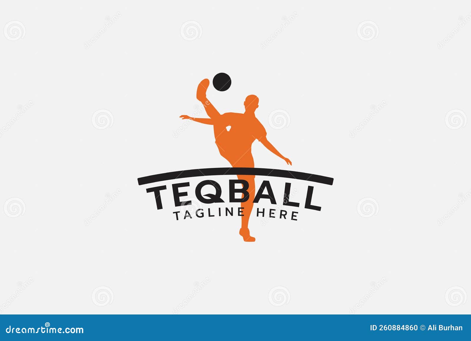 Teqball Logo with Silhouette of a Man Playing Teqball Version 11 Stock ...