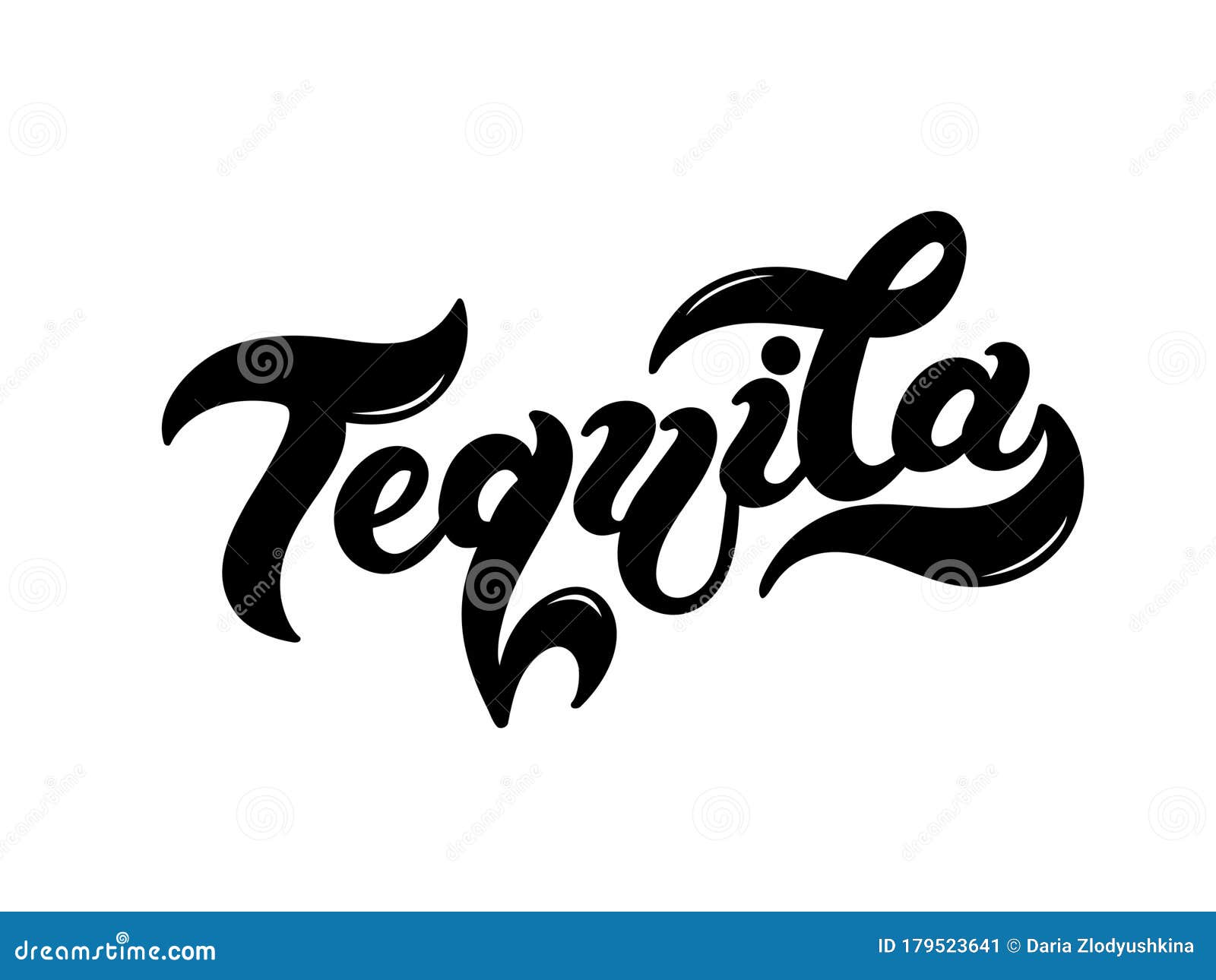Tequila. Hand Drawn Lettering Stock Illustration - Illustration of ...