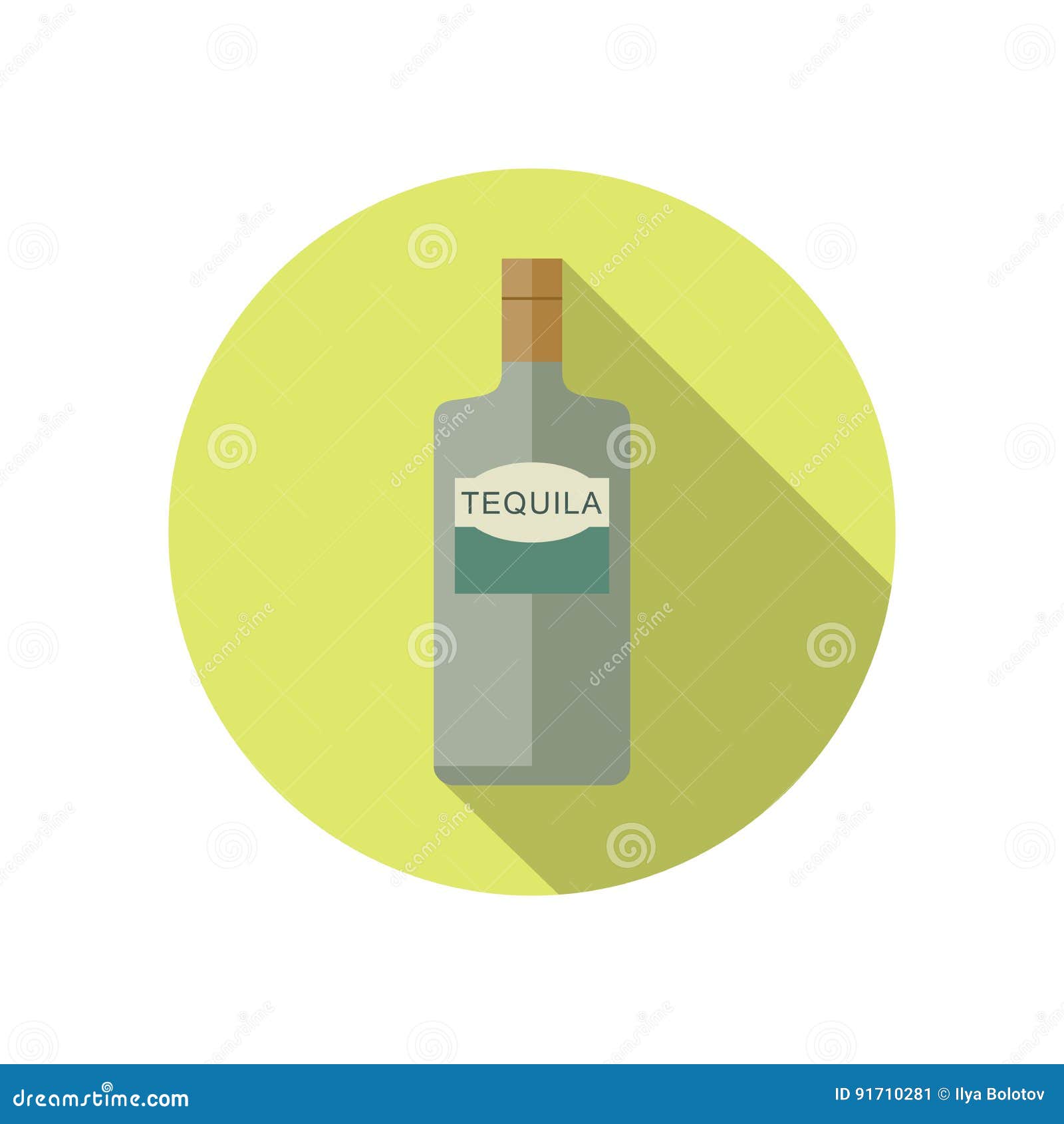 Tequila icon in flat style stock vector. Illustration of celebration ...