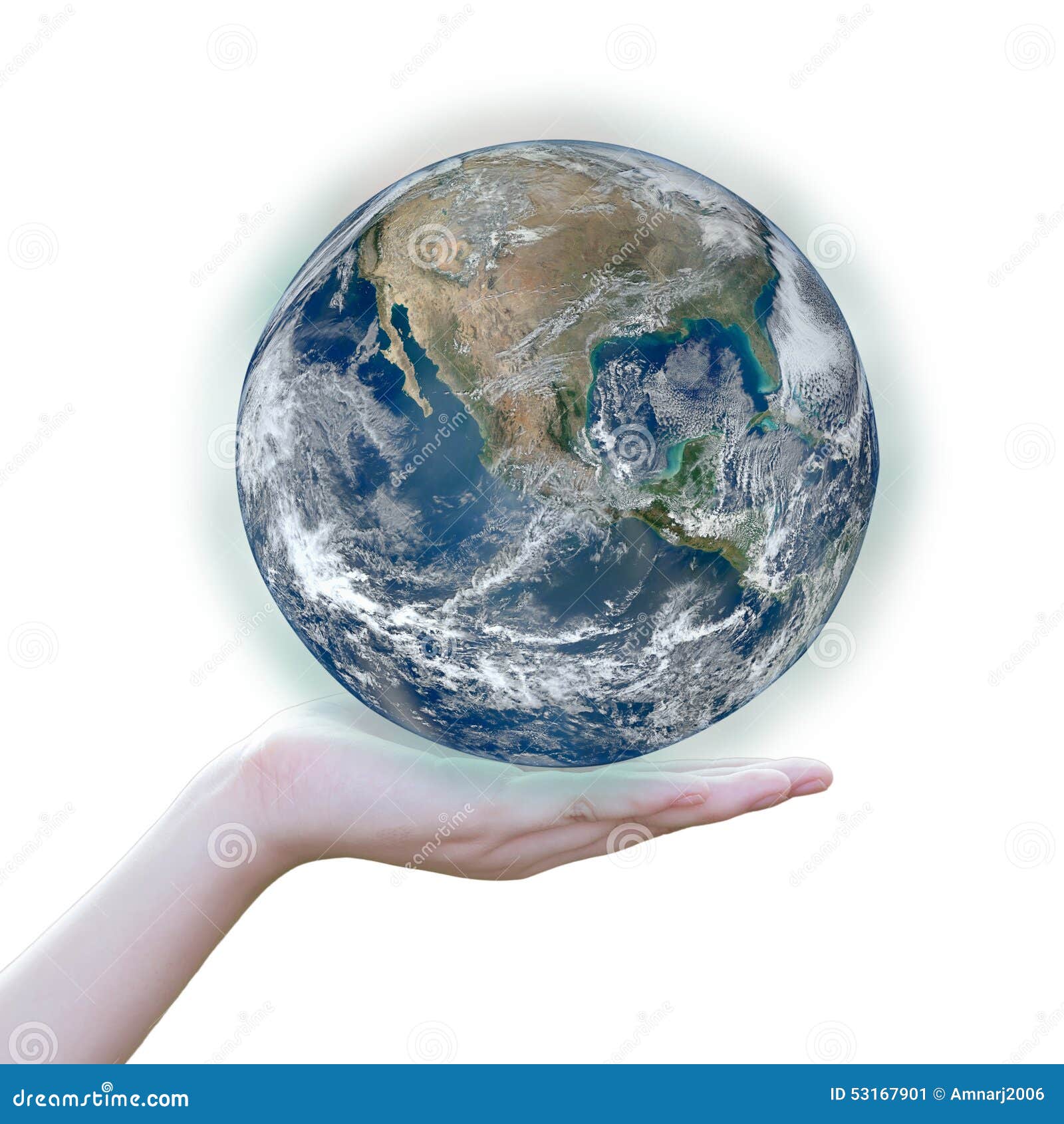 Ter Beschikking Houdend Een Gloeiende Aardebol Stock Afbeelding - Image ...