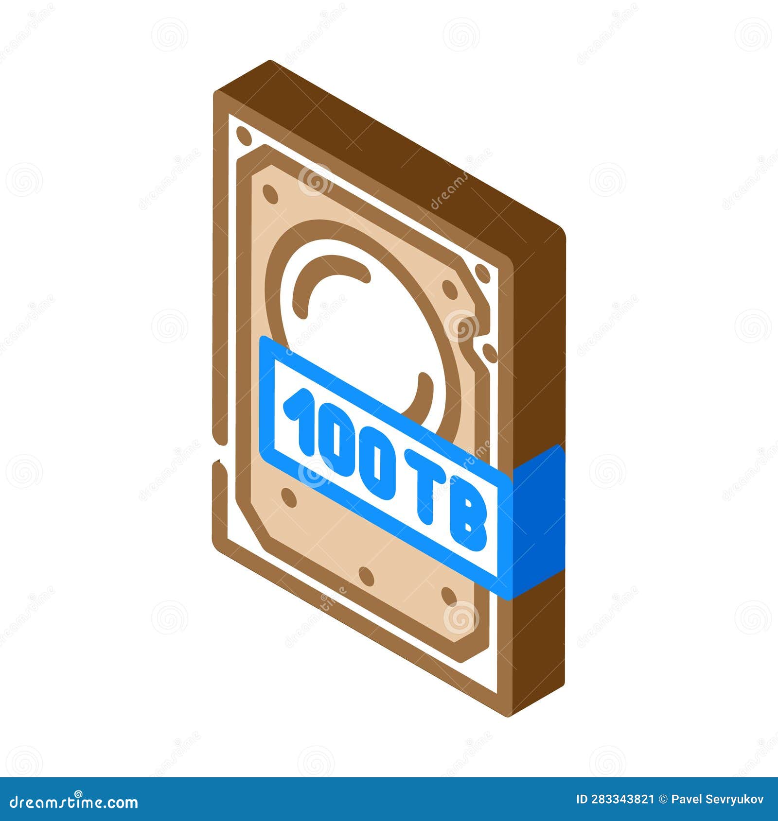 100 Terabyte Hard Drive Future Technology Isometric Icon Vector ...