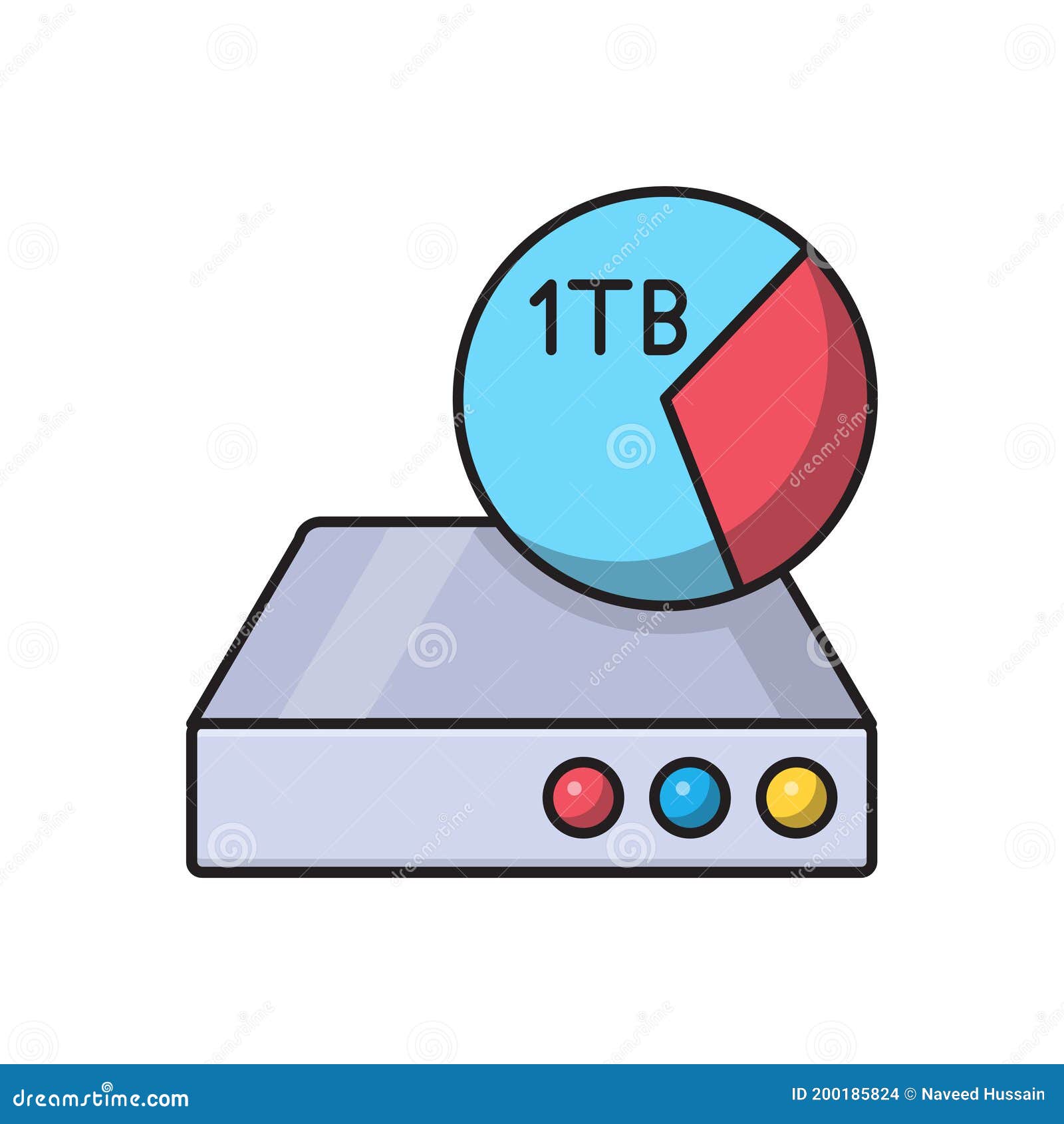 Terabyte Vector Flat Color Icon Stock Vector - Illustration of flat ...