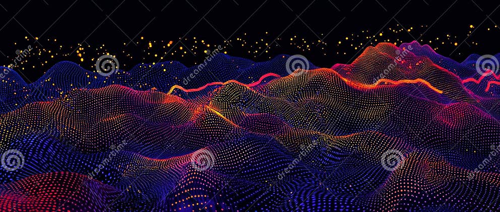 Terabytes Of Binary Code Data Surging In An Information Stream A Wavy Field Of Coded