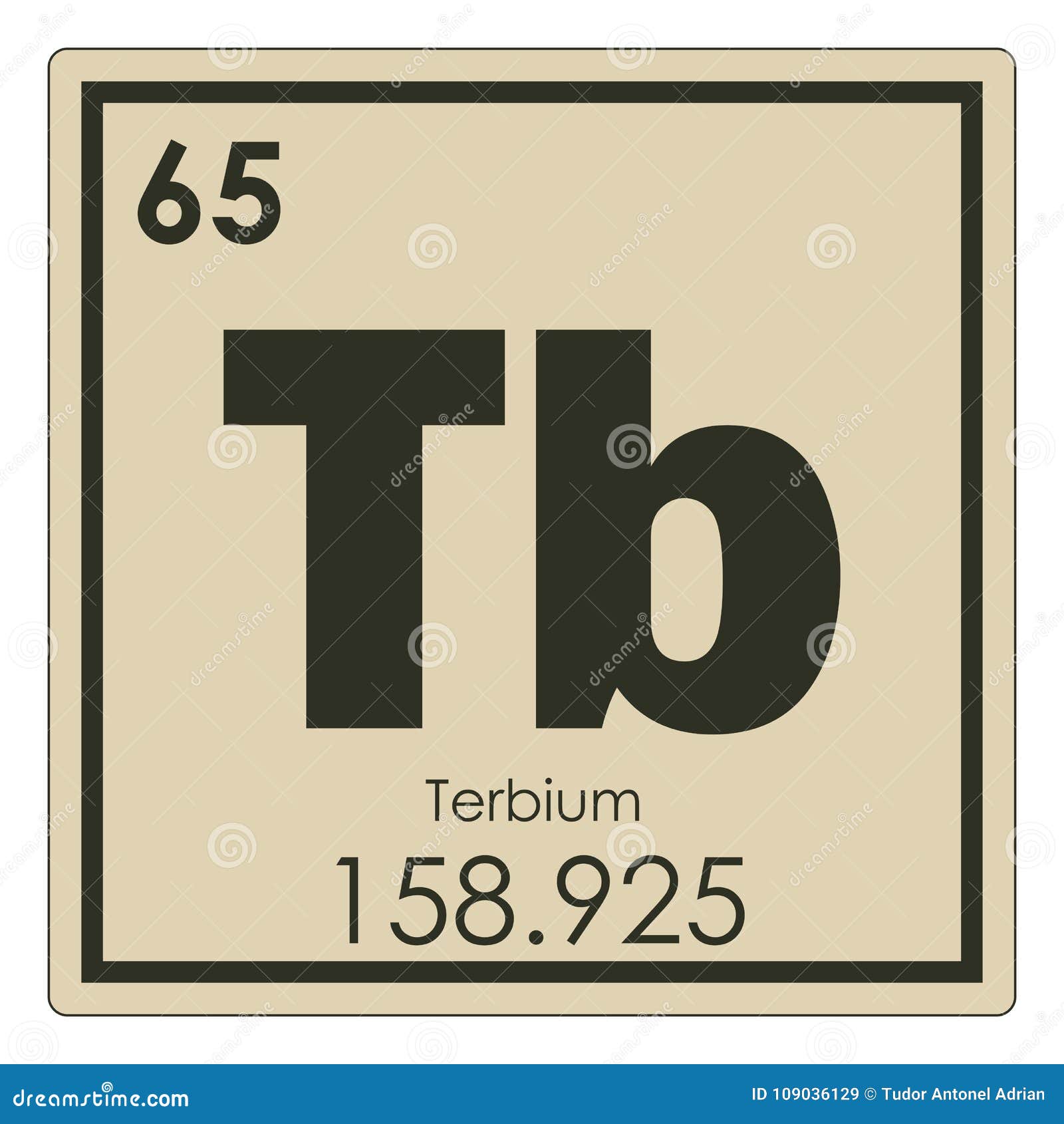 Terbium - Tb - Chemical Element Periodic Table Stock Image ...