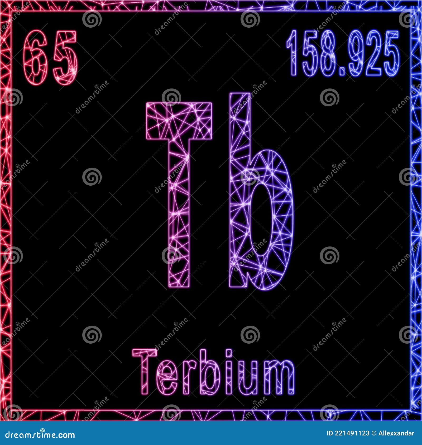 Terbium Chemical Element, Sign with Atomic Number and Atomic Weight ...