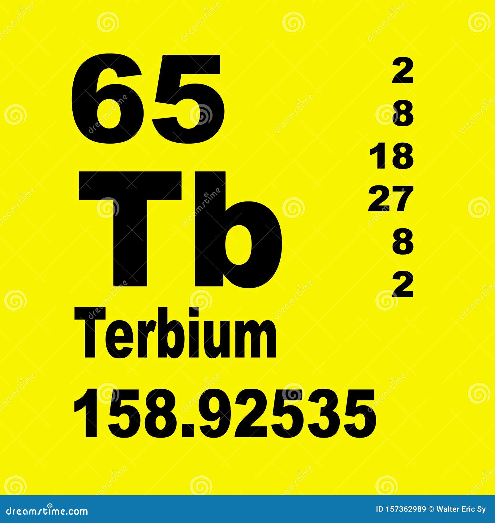 Terbium On The Periodic Table Of The Elements, With Element Symbol Tb ...