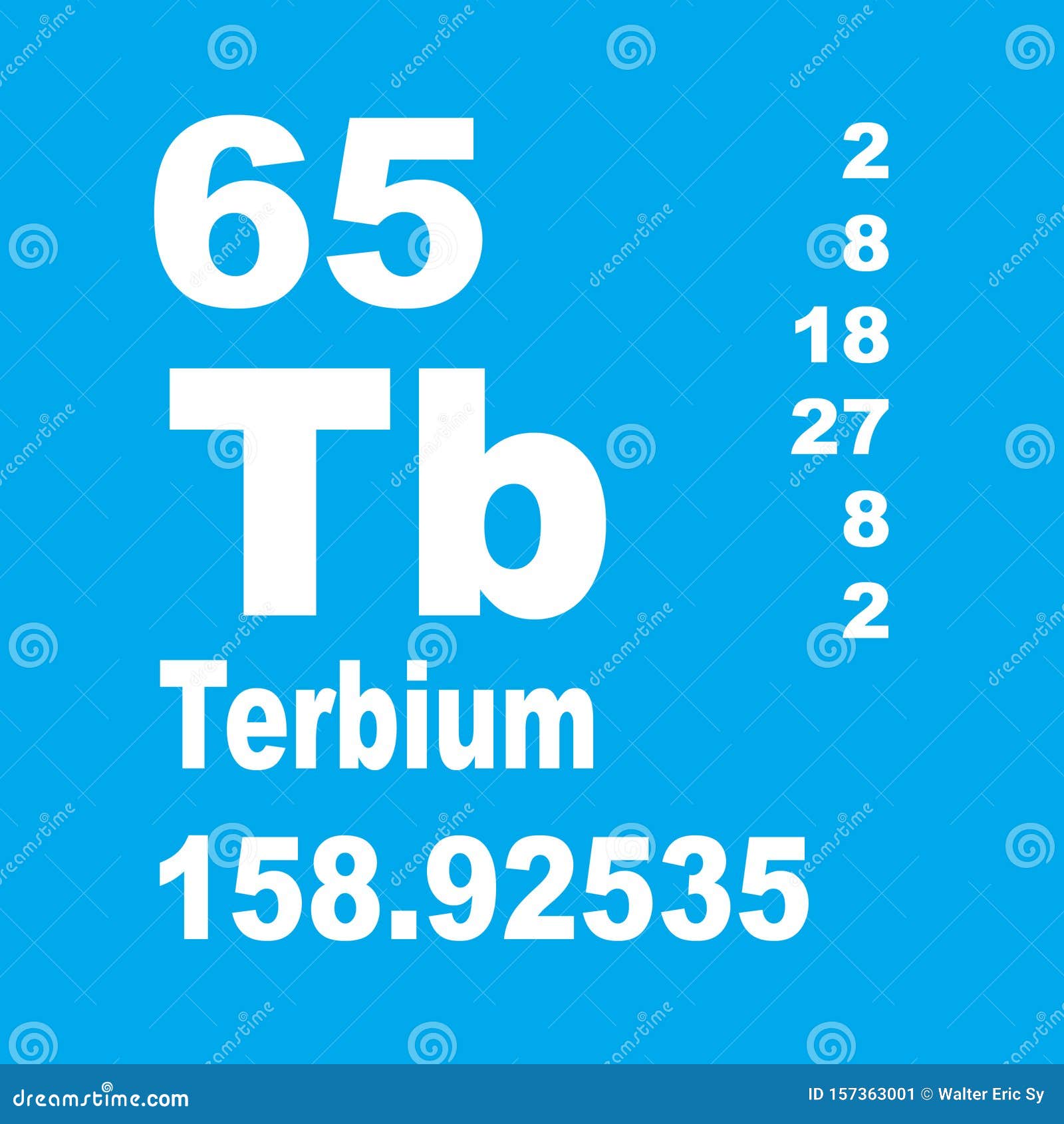 Terbium On The Periodic Table Of The Elements, With Element Symbol Tb ...