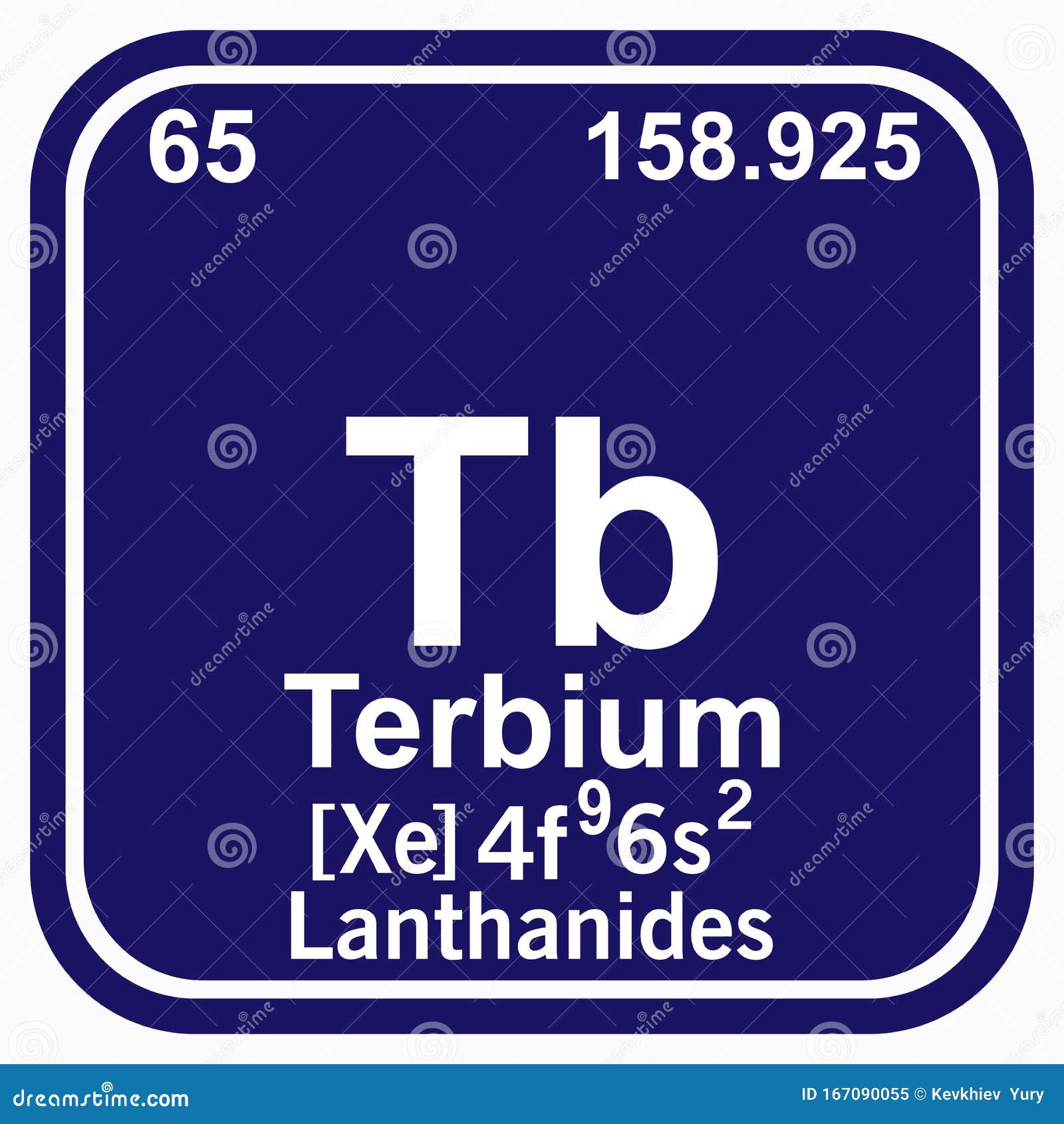Terbium Periodic Table of the Elements Vector Illustration Eps 10 Stock ...