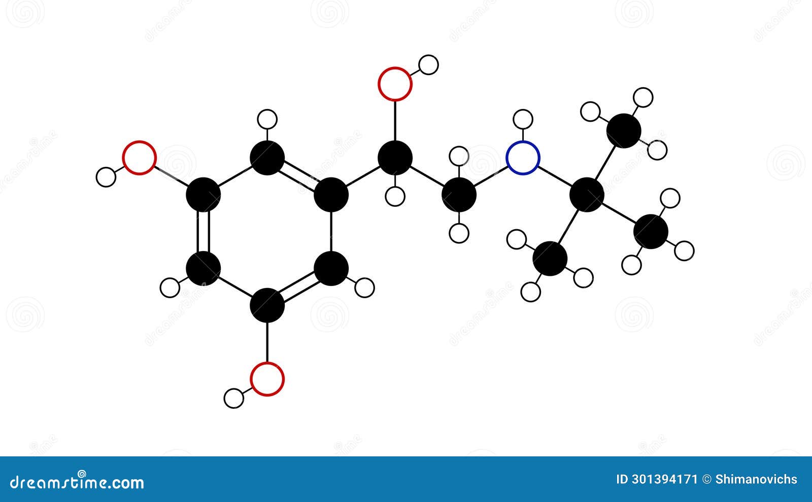 Terbutaline Molecule, Molecular Structures, Bricanyl, 3d Model ...