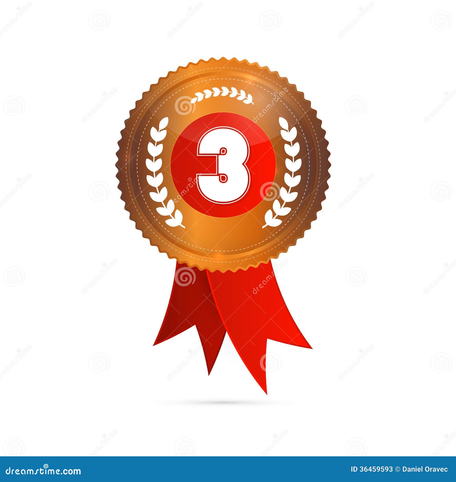 Terceiro Lugar, Medalha De Bronze Ilustração do Vetor - Ilustração de ...