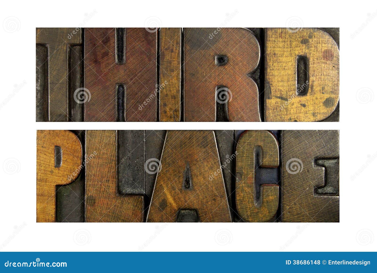 Tercer lugar foto de archivo. Imagen de tinta, retro - 38686148