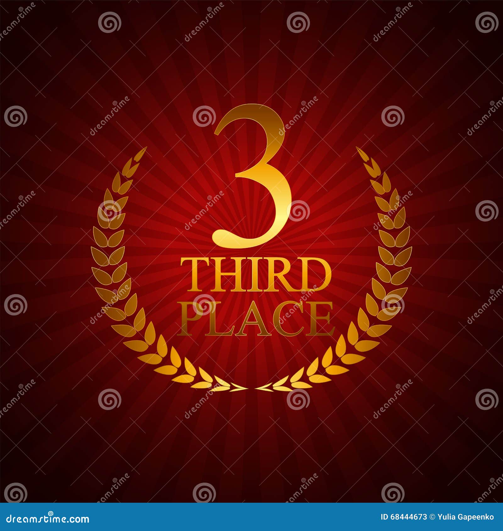 Tercer Lugar Laurel Design Label Vector Illustration Ilustración del ...