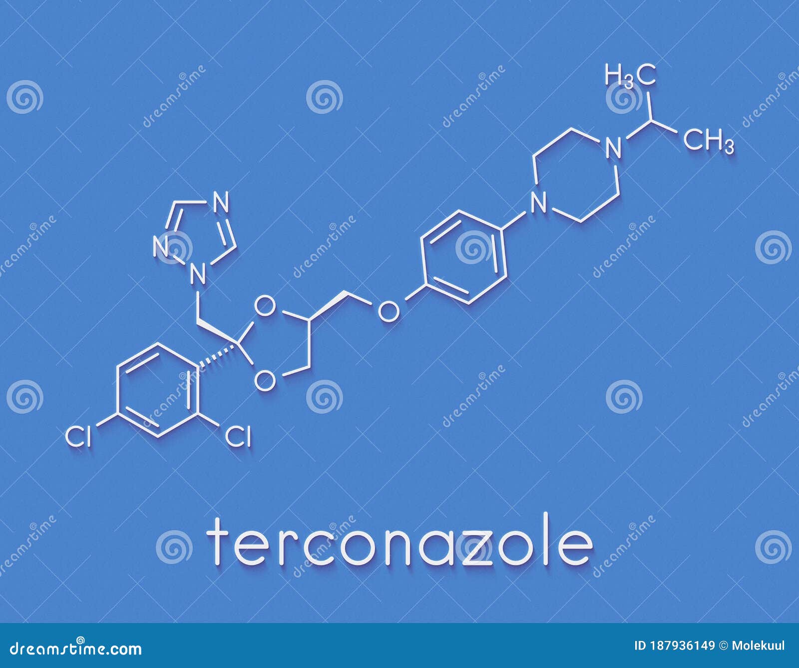 Terconazole Antifungal Drug Molecule Vector Illustration ...