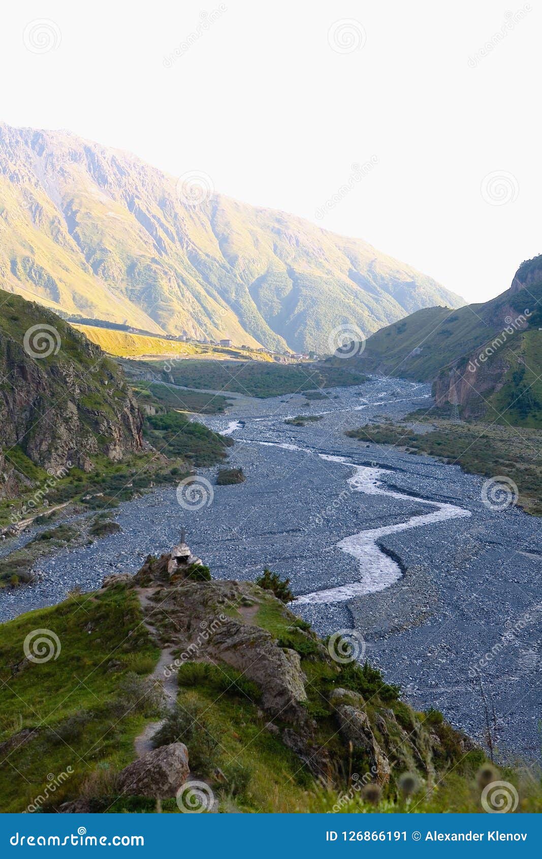 The Terek River Flows through the Daryal Gorge. Stock Image - Image of ...