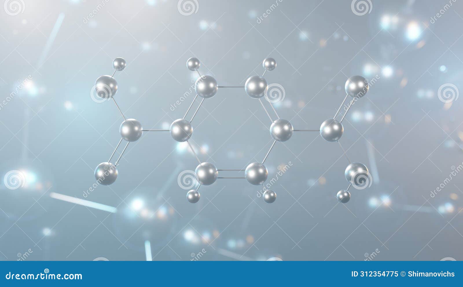 Terephthalic Acid Molecular Structure, 3d Model Molecule, Precursor ...