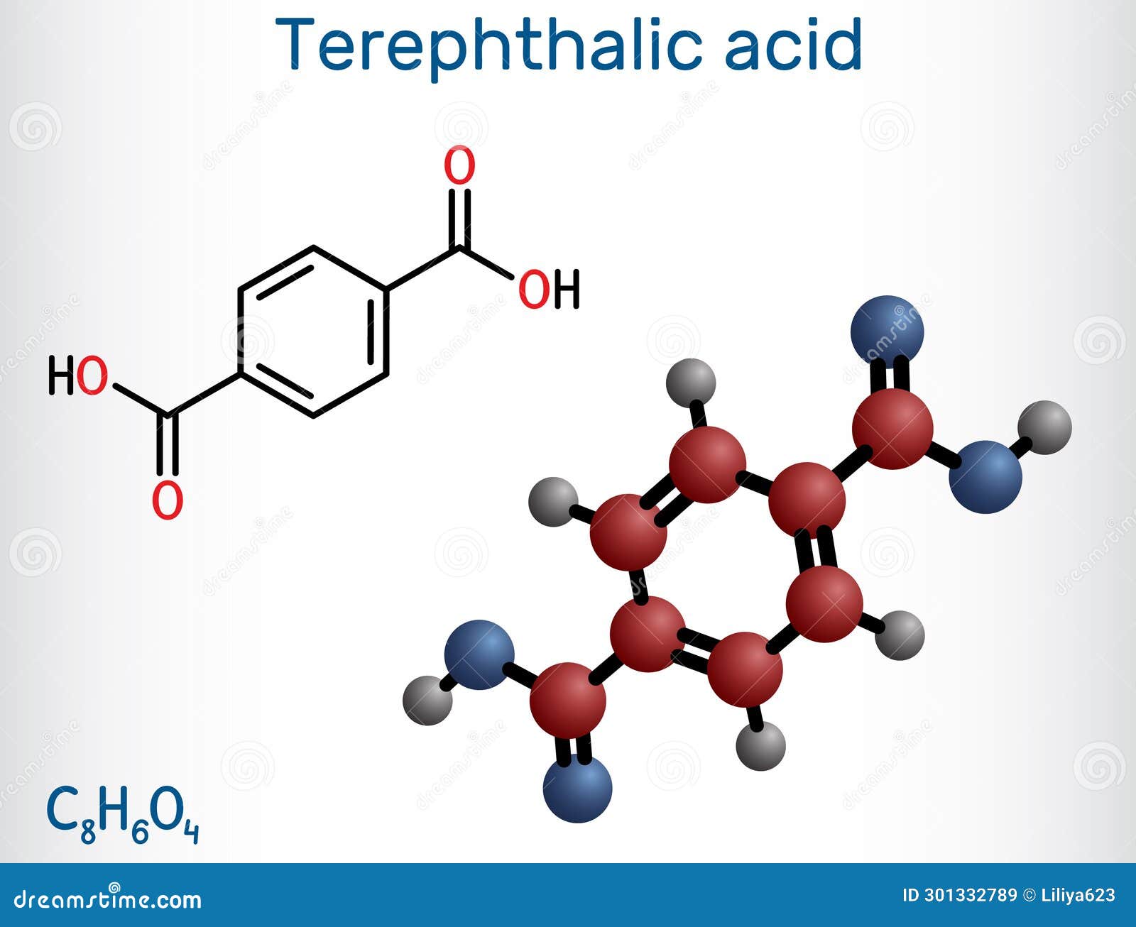 Terephthalic Acid Molecule. It Is Benzenedicarboxylic Acid, Precursor ...