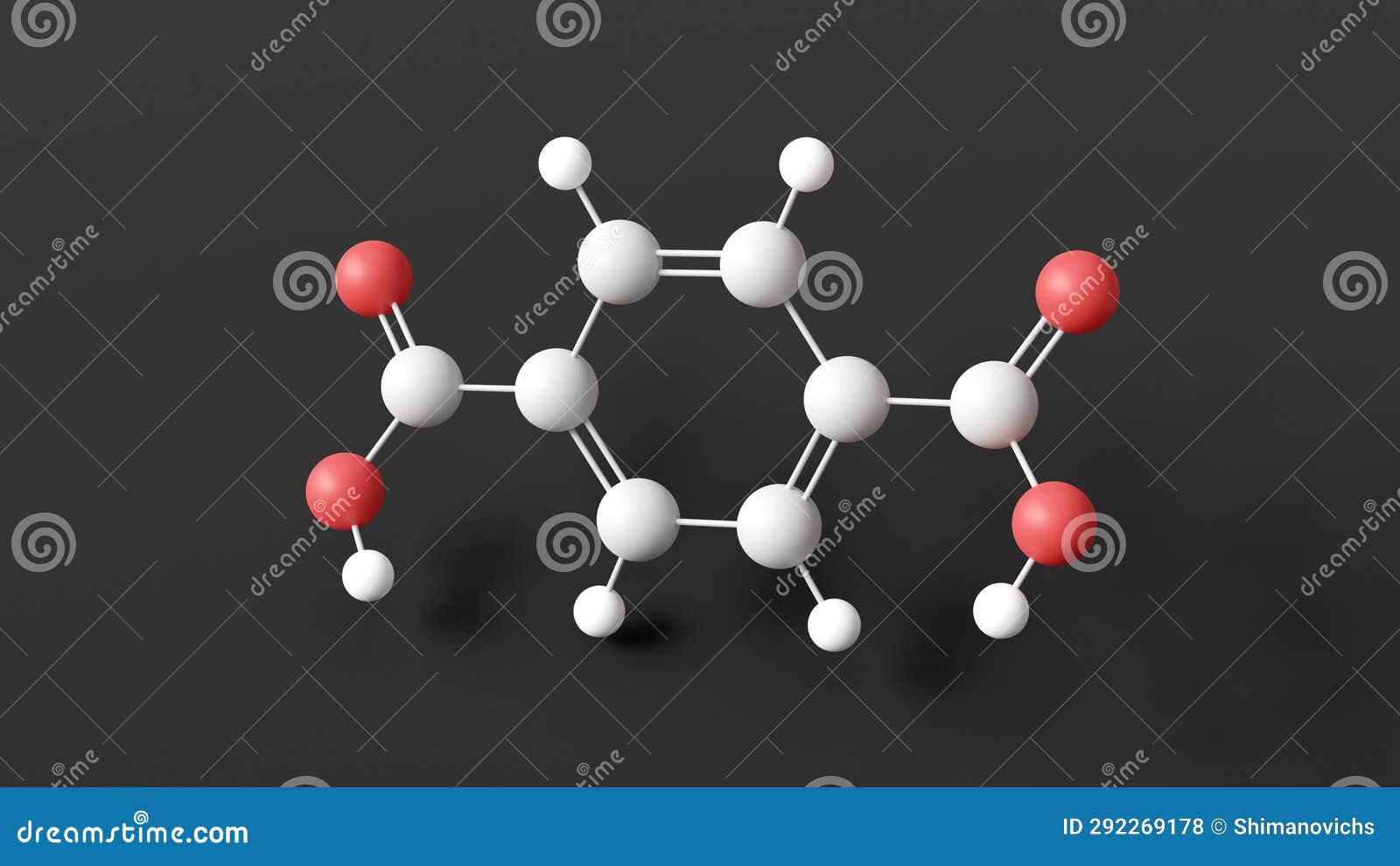 Terephthalic Acid Molecule, Molecular Structure, Precursor Polyester ...