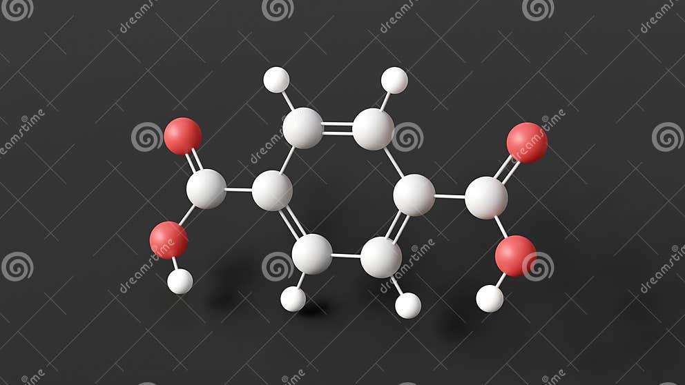 Terephthalic Acid Molecule, Molecular Structure, Precursor Polyester ...