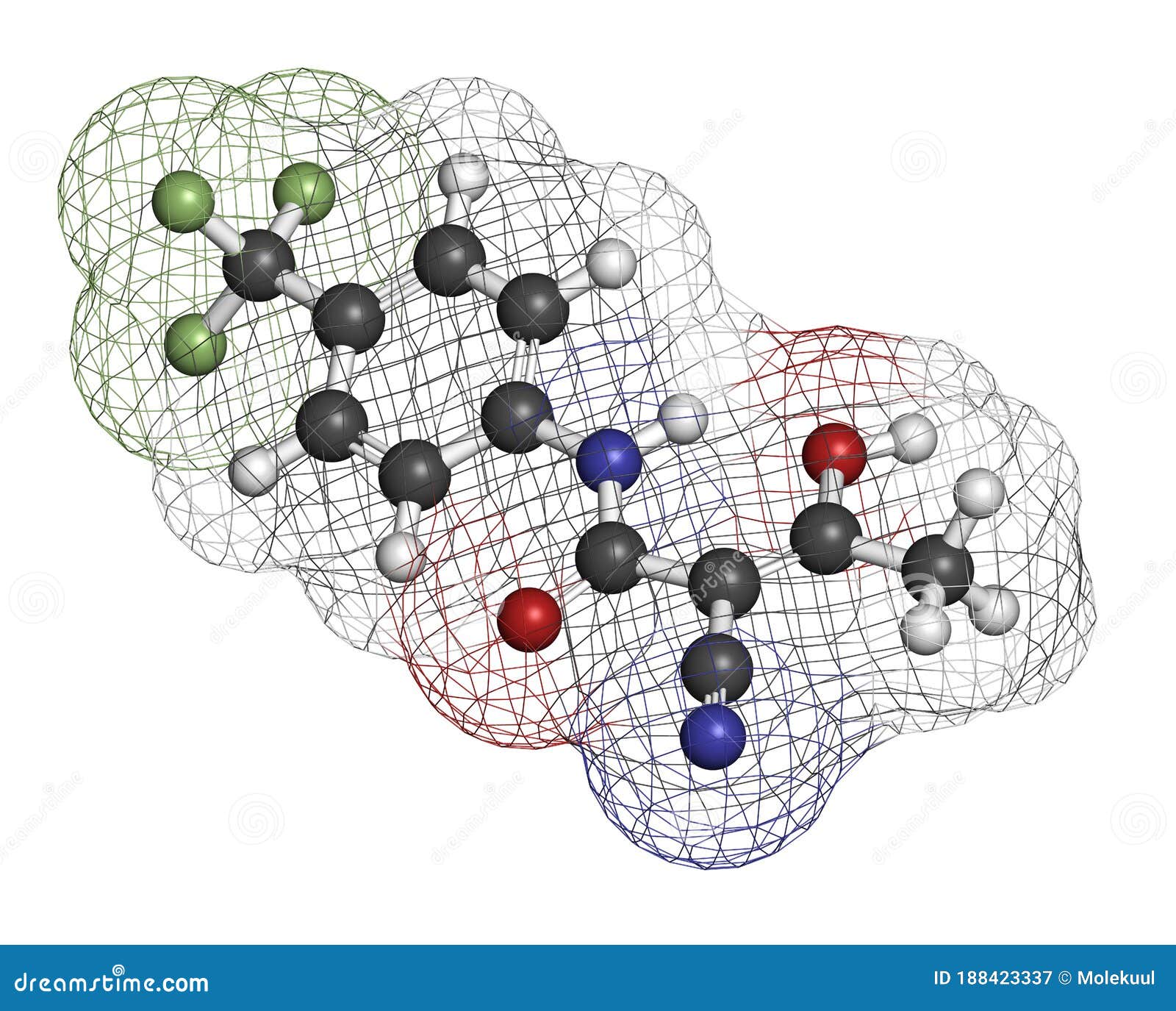 Teriflunomide Multiple Sclerosis MS Drug Molecule. Atoms are ...