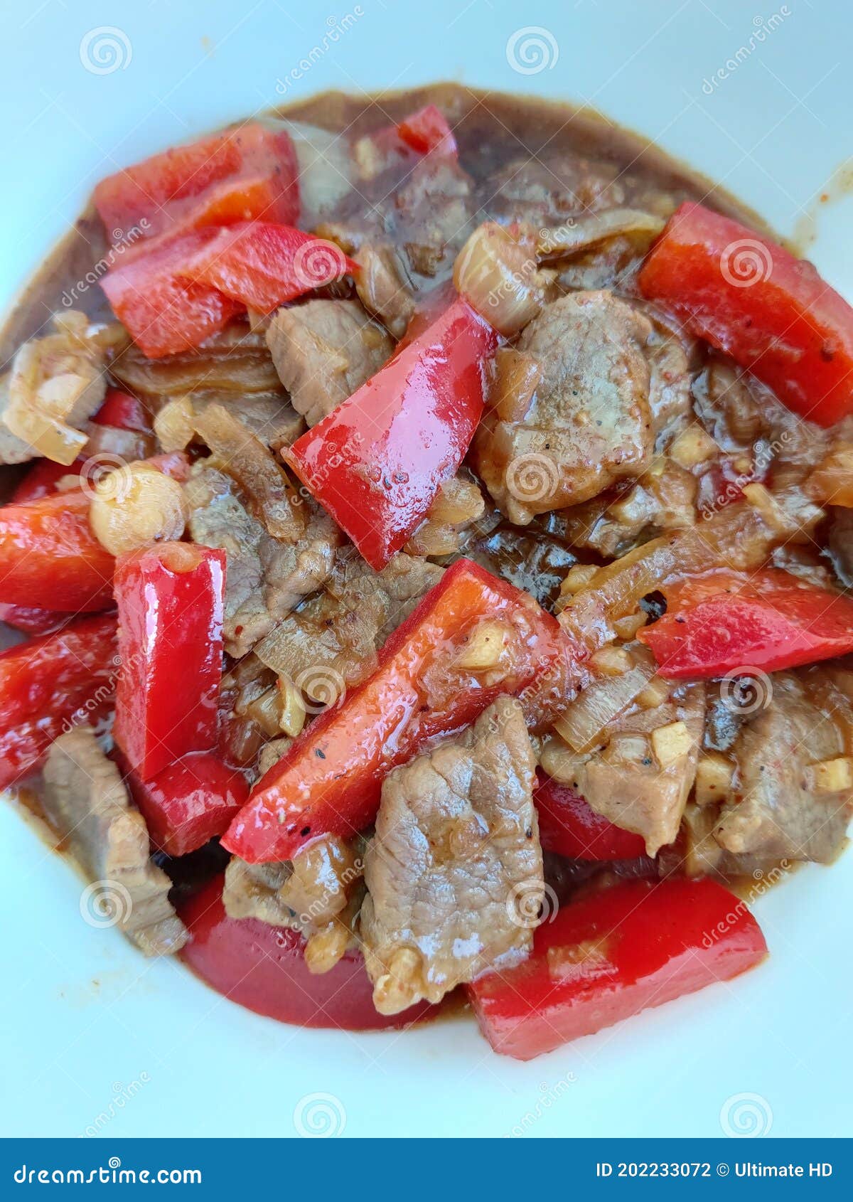 Teriyaki Beef with Capsicum Stock Photo - Image of dessert, dish: 202233072