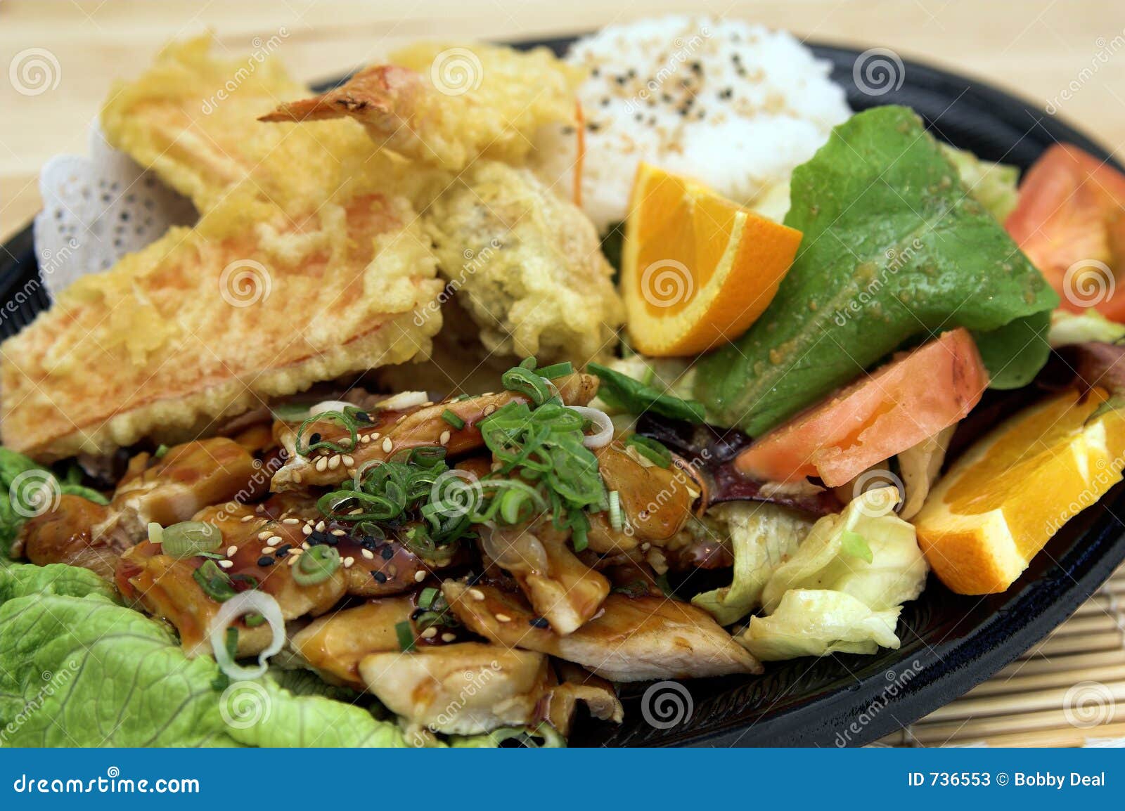 TeriYaki Chicken Combo Plate Stock Image - Image of japan, tempura: 736553