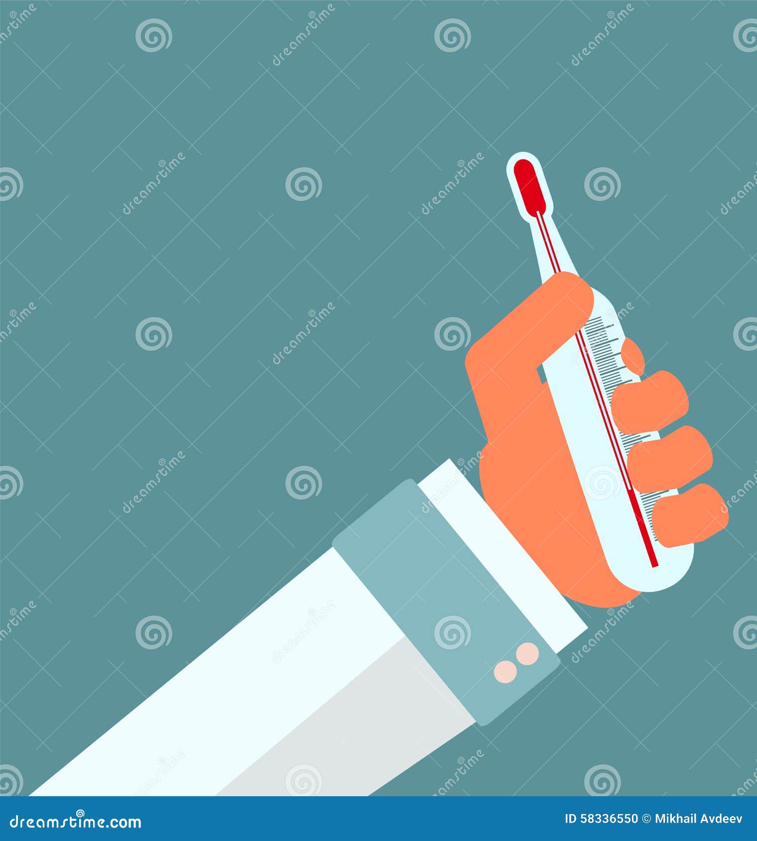 Termómetro médico ilustración del vector. Ilustración de escala - 58336550