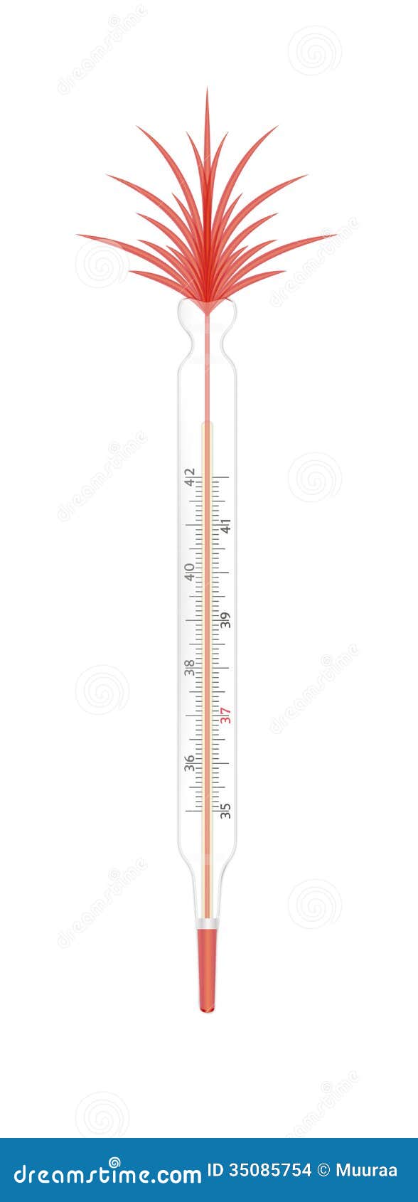 Termômetro quebrado ilustração stock. Ilustração de médico - 35085754