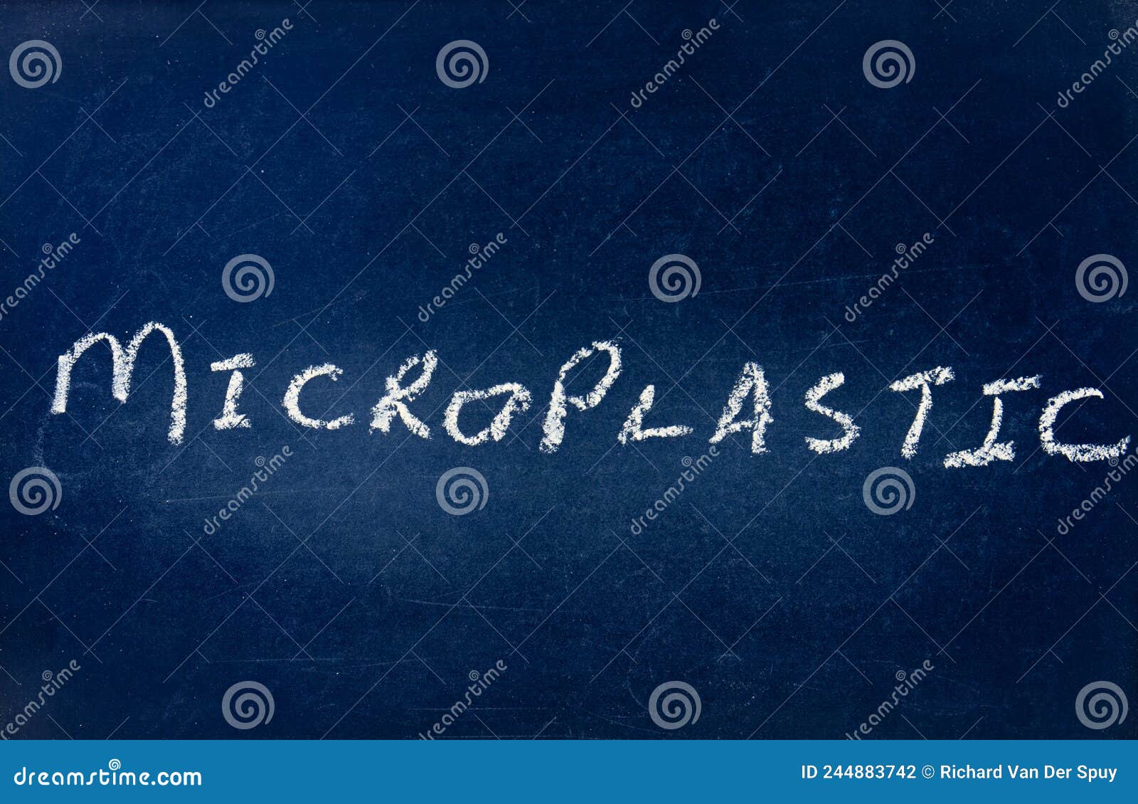 Word MICROPLASTIC Around Small Plastic Particles On A Blue Background ...