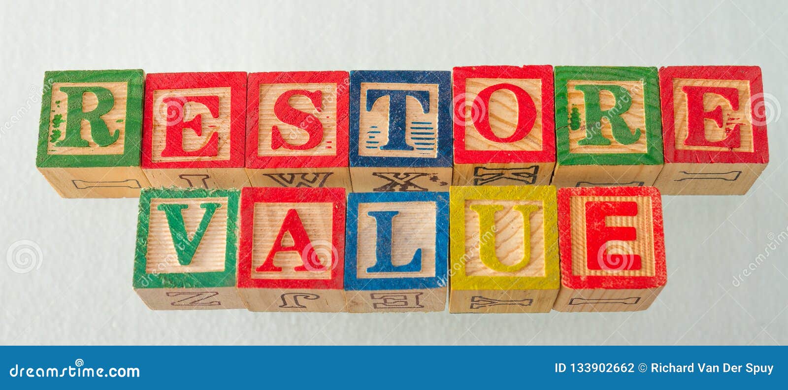 The Term Restore Value Visually Displayed Stock Photo - Image of ...