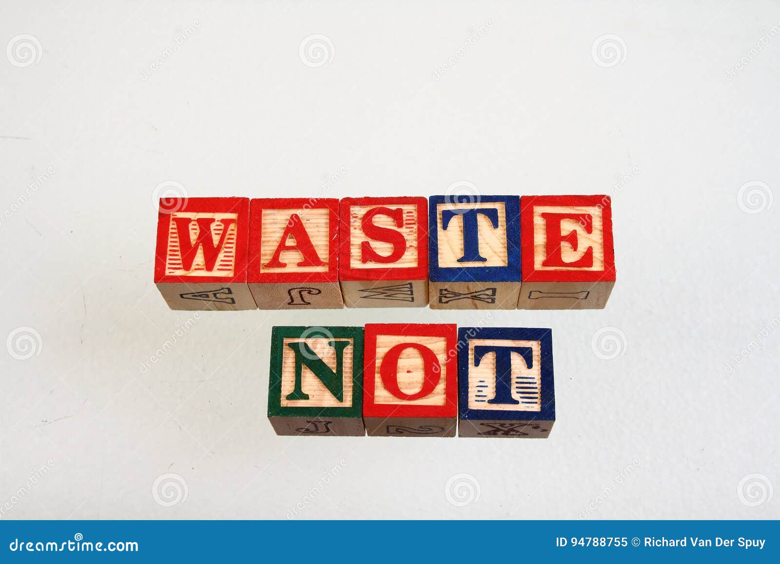 The term waste not stock image. Image of blocks, format - 94788755