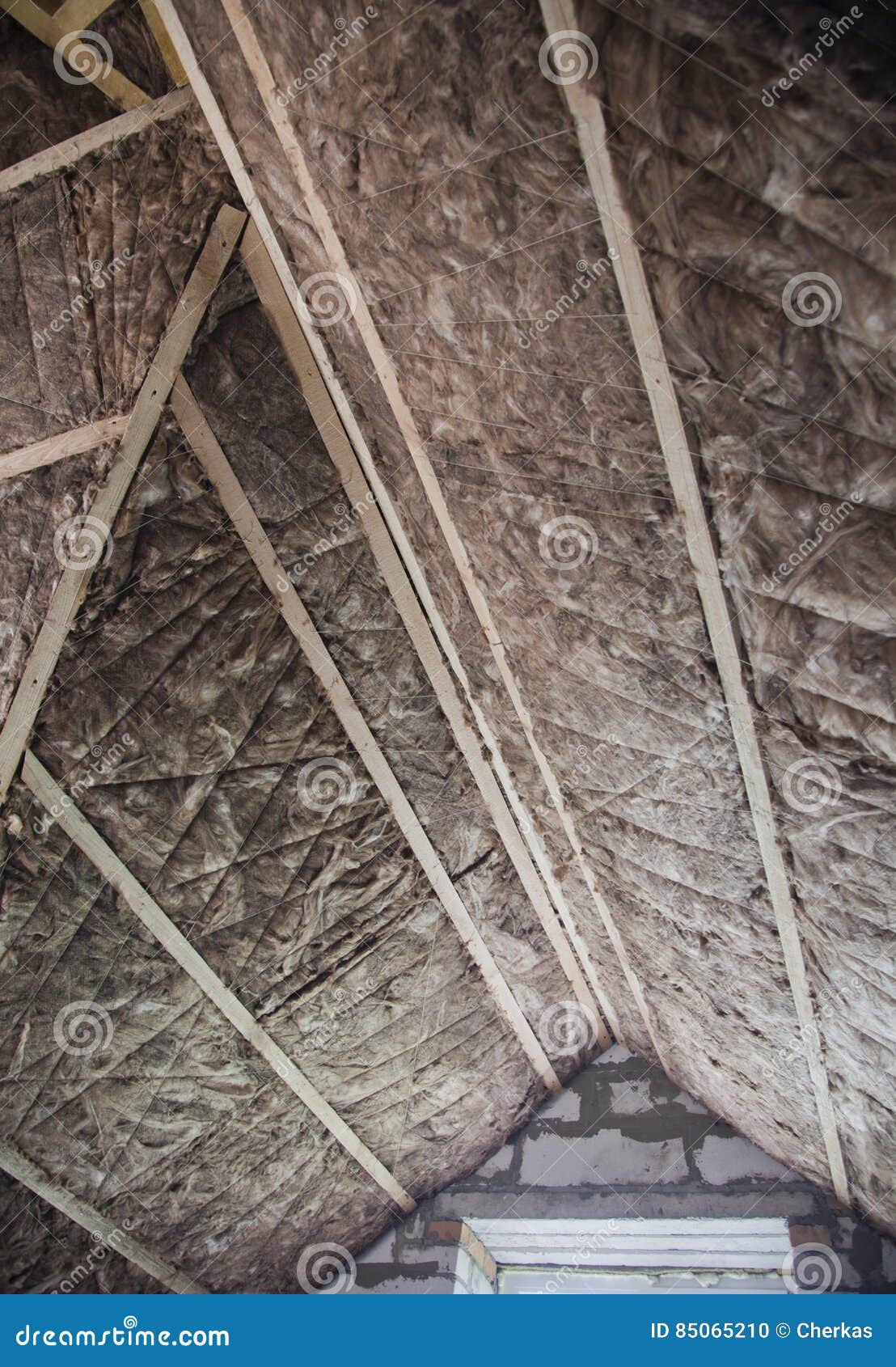 Termal Insulation Installing At The Attic Royalty-Free Stock ...