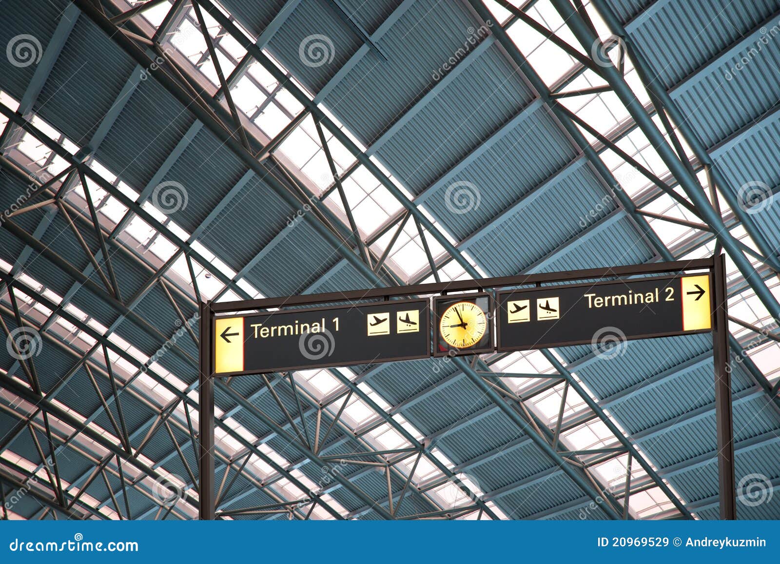 Terminal 1 and 2 Signs in Airport Interior Stock Image - Image of ...