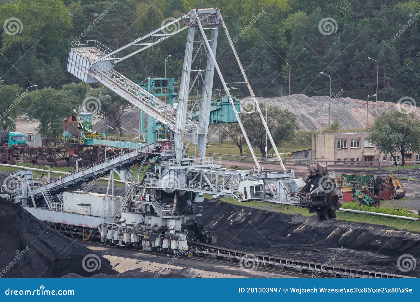 MINING BUCKET WHEEL EXCAVATOR Stock Image - Image of base, excavator ...