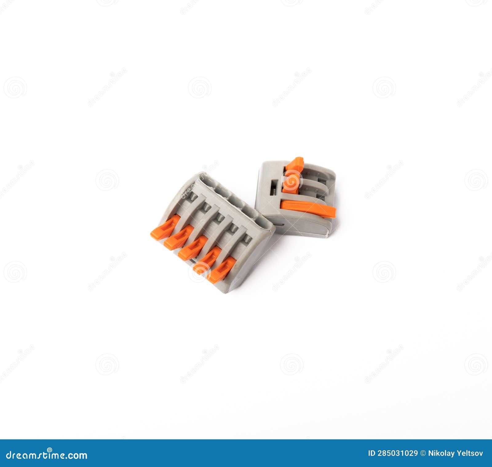 Terminal Block Isolated on White Stock Image - Image of female ...