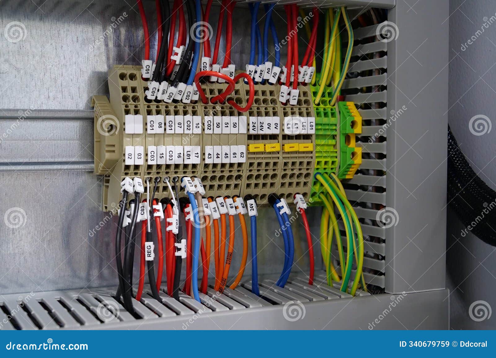 Terminal Blocks For Connecting Wires On A Din Rail, Vector Illustration ...