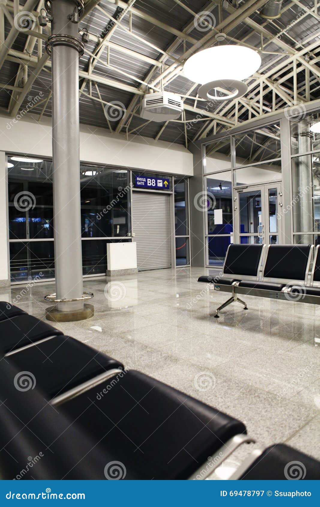 Terminal in closed airport stock image. Image of commute - 69478797
