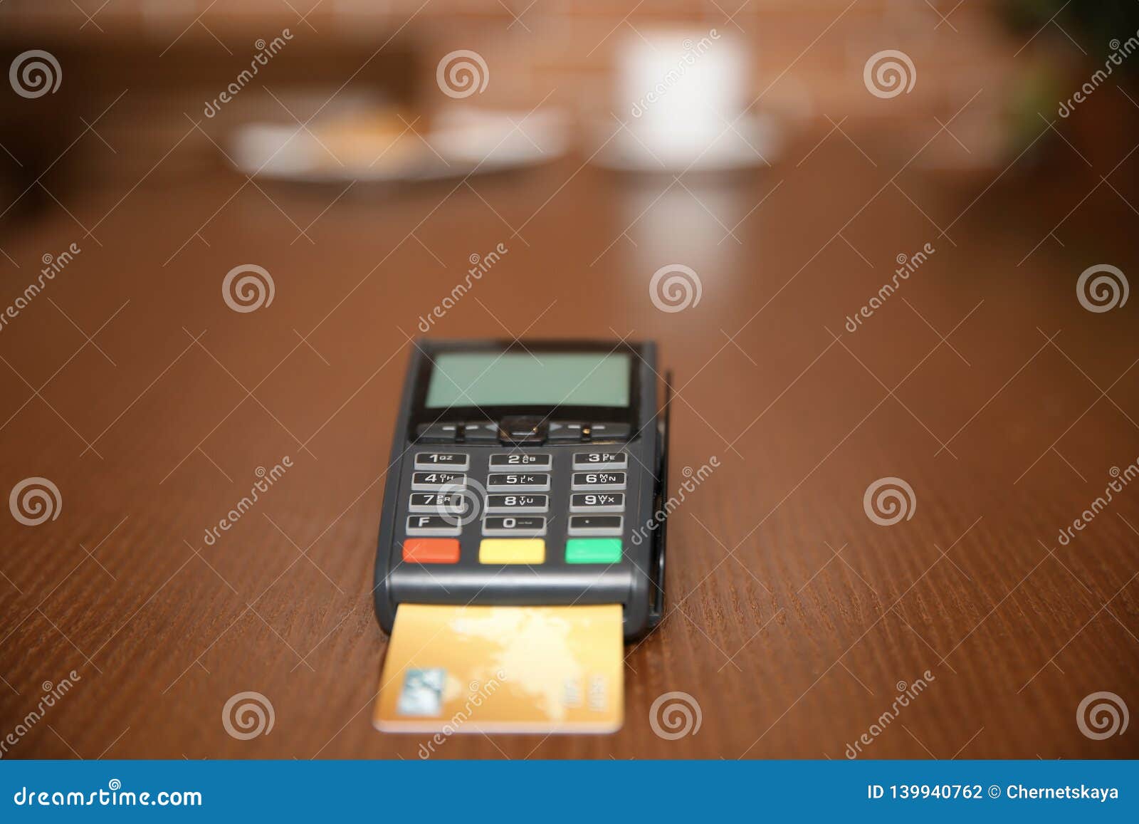 Terminal for Contactless Payment on Table Stock Photo - Image of ...