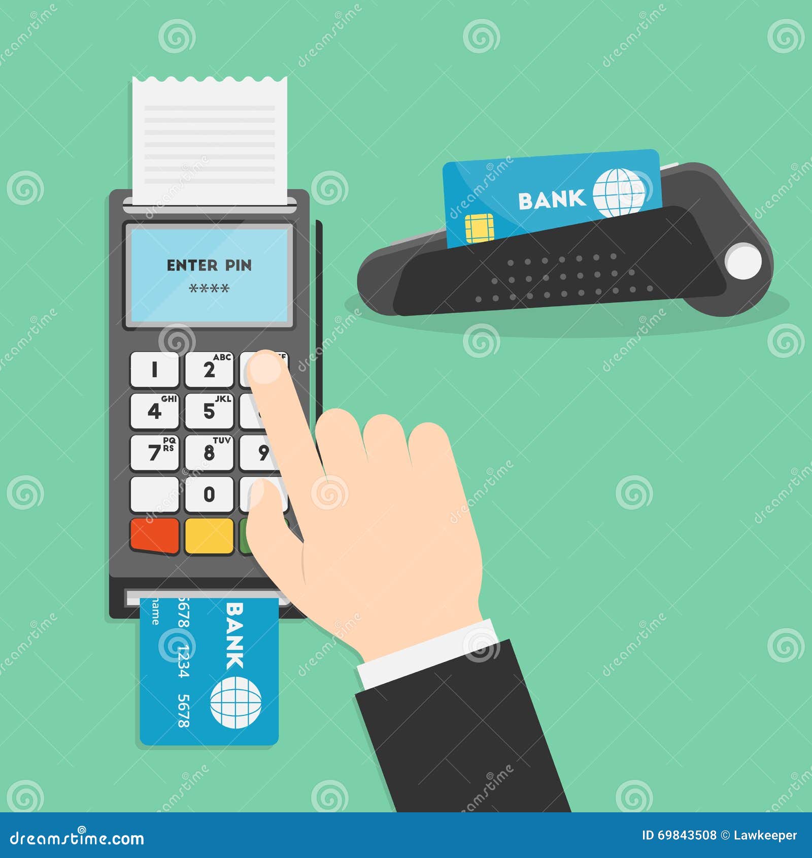Terminal del pago ilustración del vector. Ilustración de pagar - 69843508