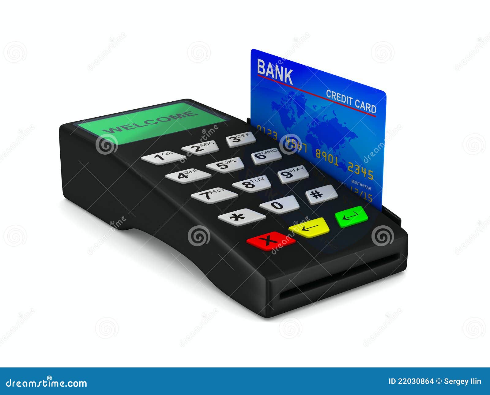 Terminal Del Pago En El Fondo Blanco Stock de ilustración - Ilustración ...