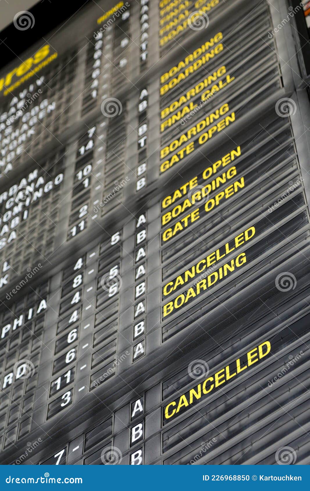 Terminal Info Board stock photo. Image of airport, schedule - 226968850