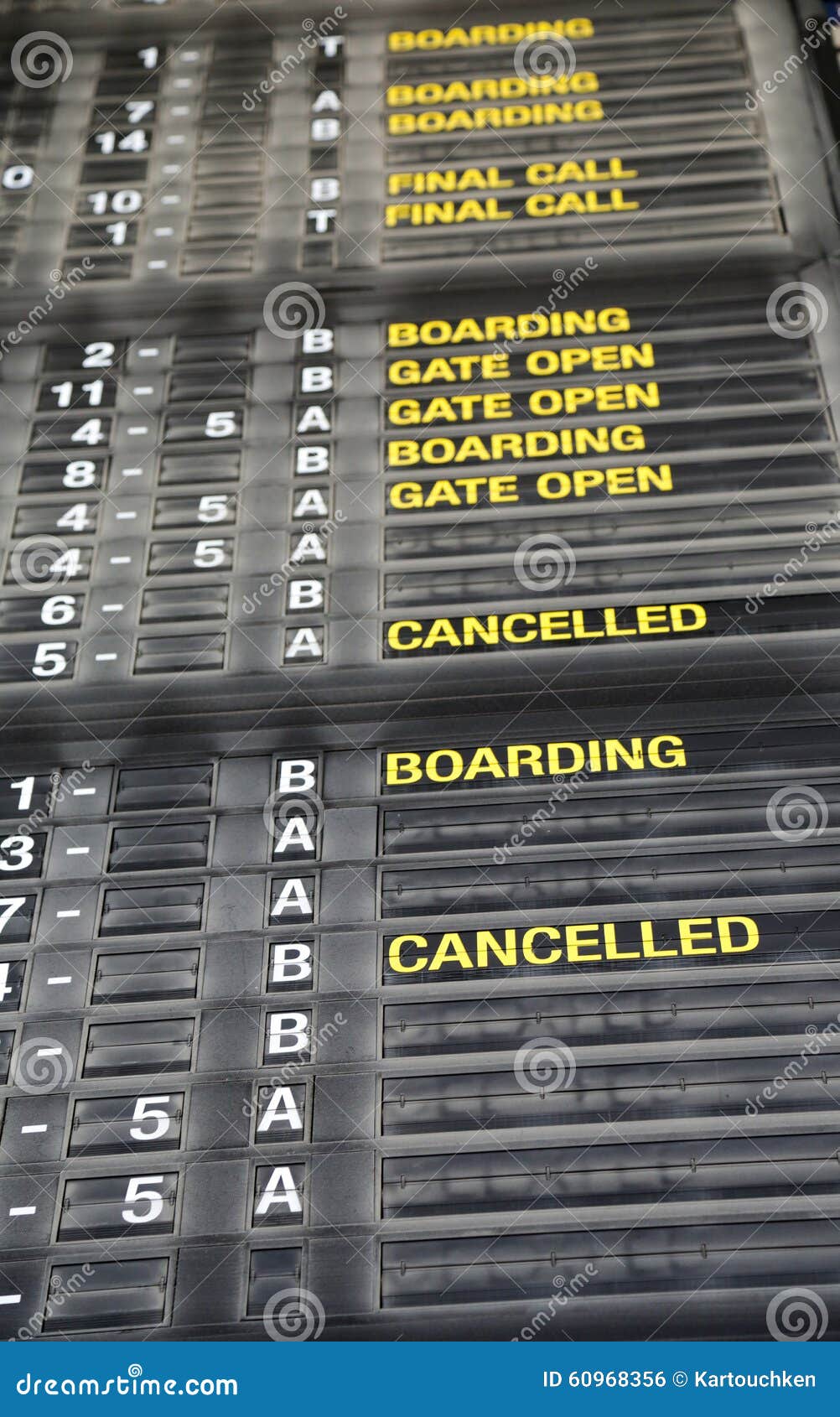 Terminal Info Board stock photo. Image of plane, departure - 60968356