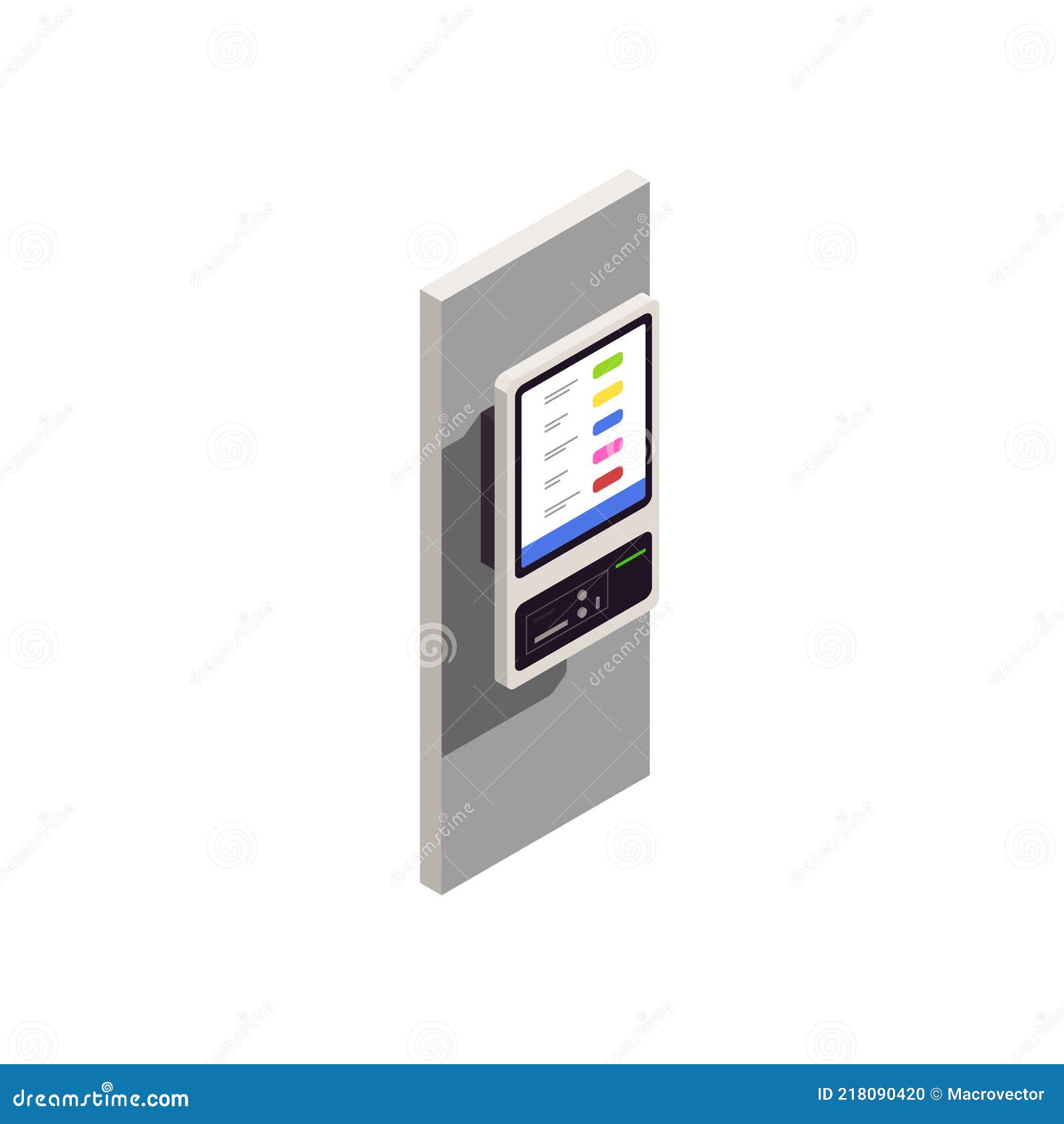 Isometric Terminal Icon stock vector. Illustration of payment - 218090420