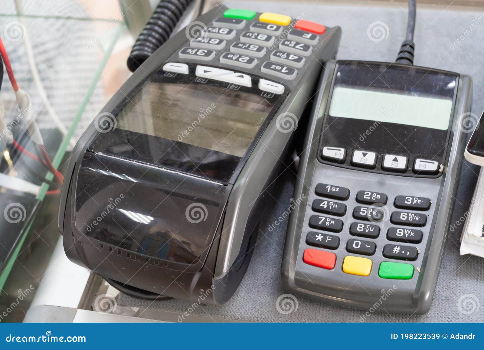 Terminal for Payment by Bank Cards at the Store Stock Image - Image of ...