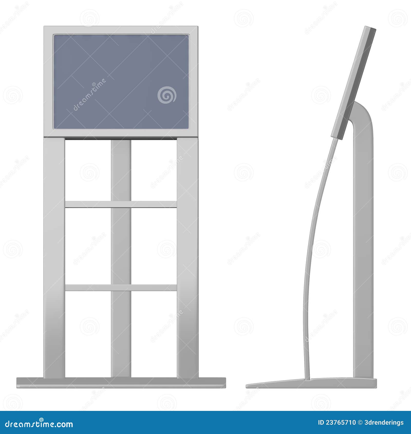 Terminal with Screen - Side and Front View (modern Stock Illustration ...