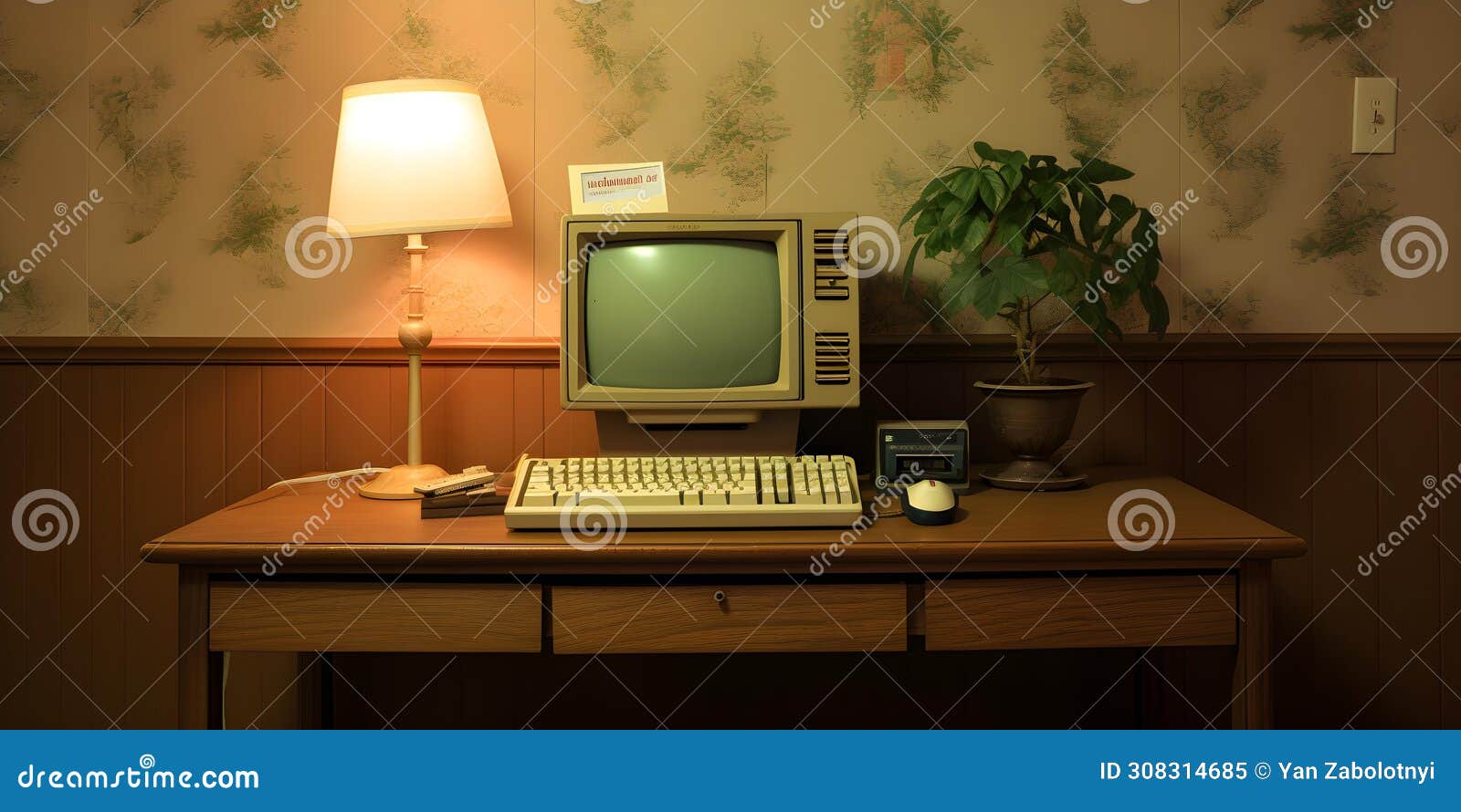 Terminal Tranquility the Soft Click of Keys in a Serene Vintage ...