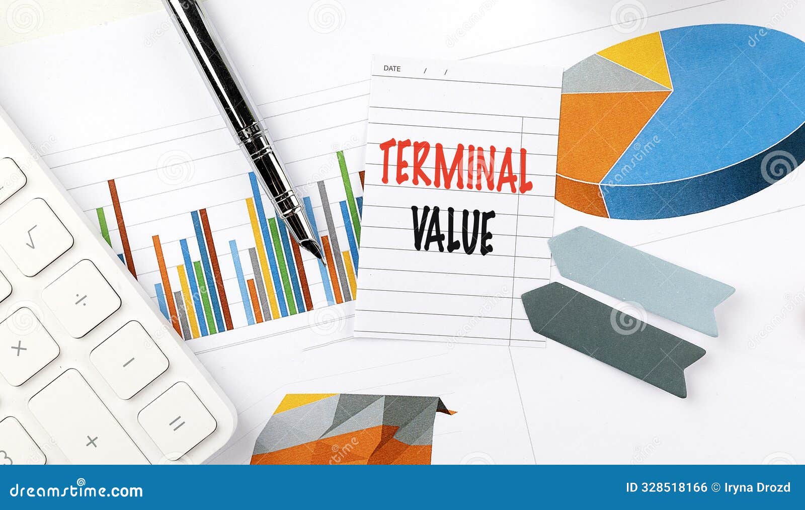 TERMINAL VALUE Text on Note Paper on Chart Background Stock Photo ...