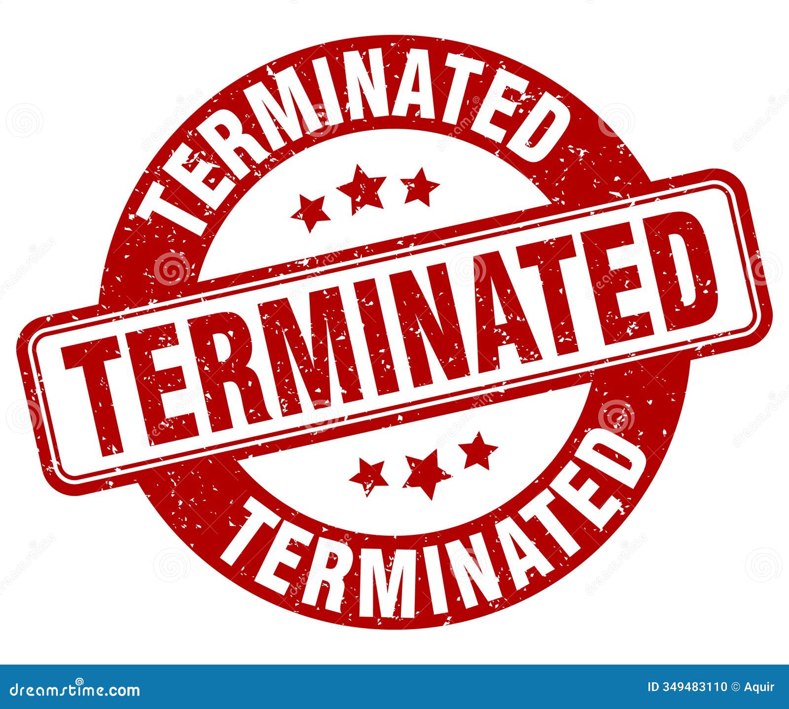 Terminated Stamp. Terminated Label On Transparent Background. Round ...